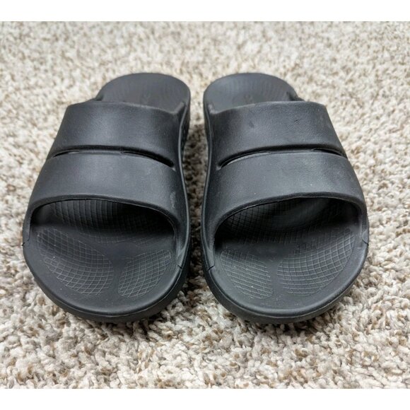 OOFOS | Shoes | Oofos Recovery Slides Sandals Black Slip On Size Womens ...